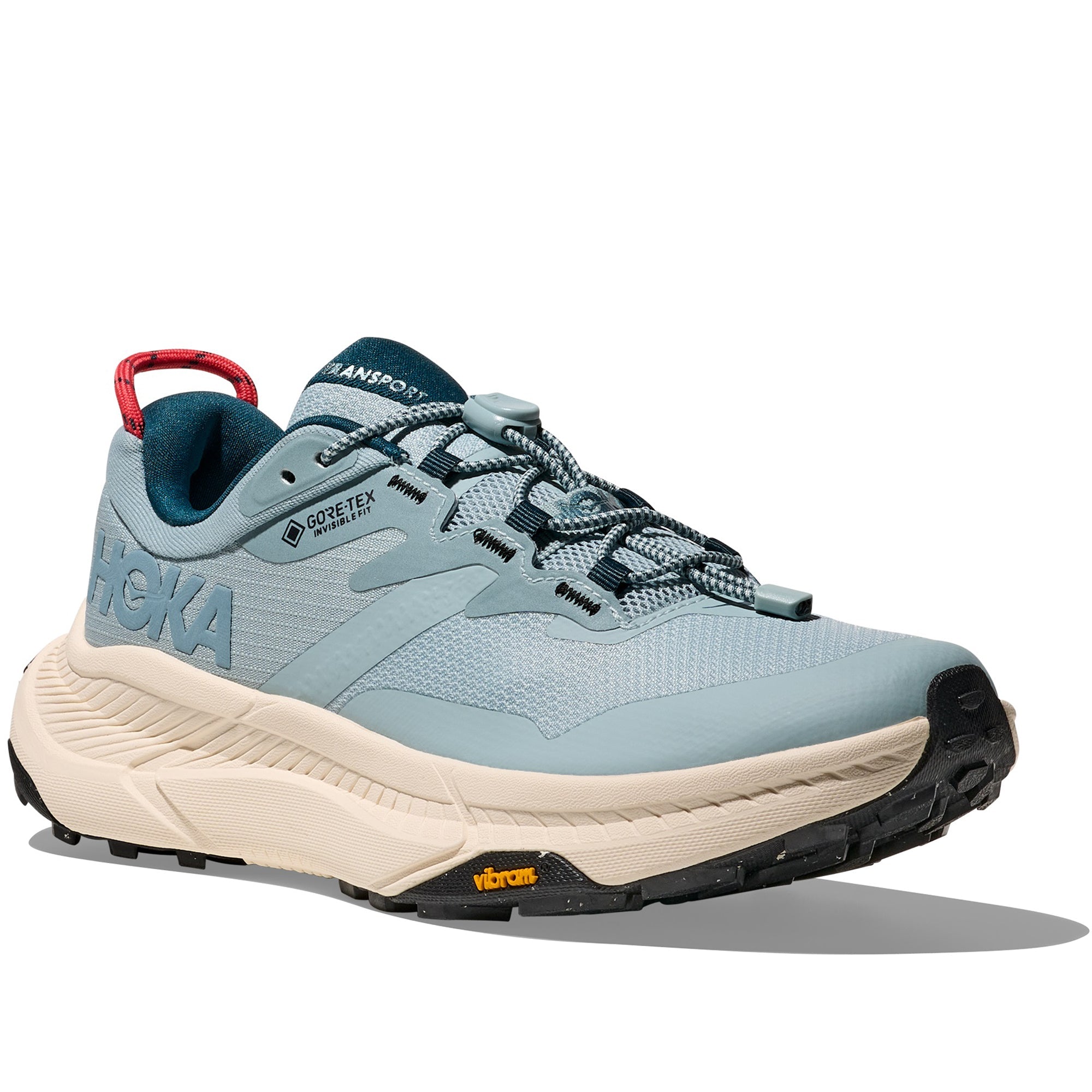 Women's Hoka Footwear style name Transport GTX in color Druzy/ Birch ...